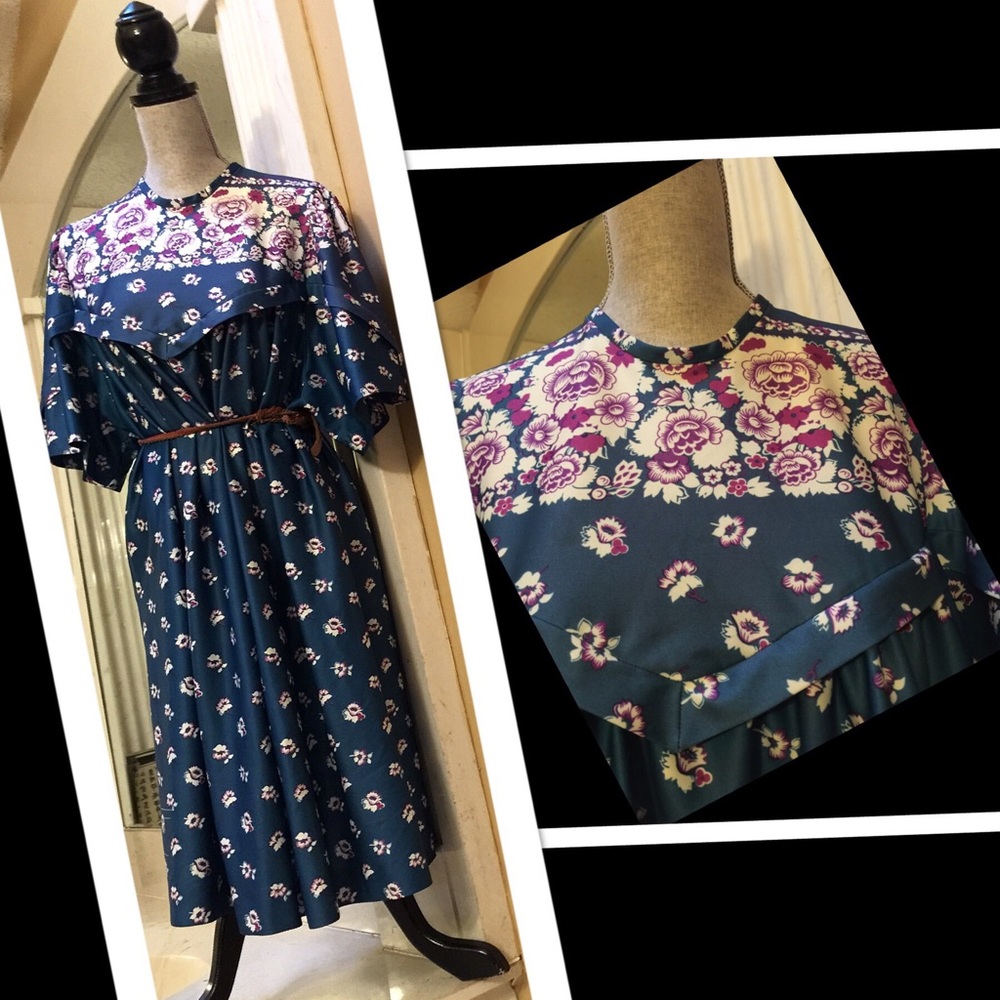 1960s Handmade Vintage Flower Power Dress M/L - Gem